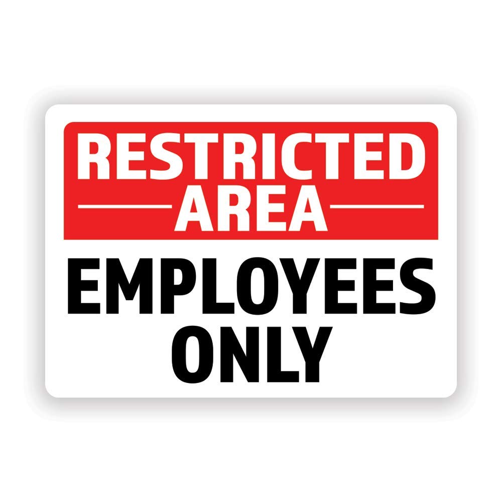2-Pack Restricted Area Employees Only Vinyl Decal Sticker | 7-Inch by 5 ...