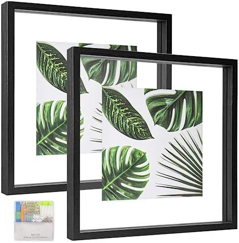 Amazon.com - HappyHapi 5 Pack 5x7 Floating Picture Frames, Black Double ...