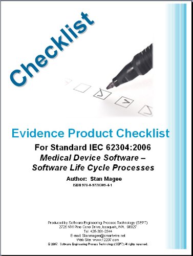 Evidence Product Checklist For Standard IEC 62304:2006, Medical Device ...