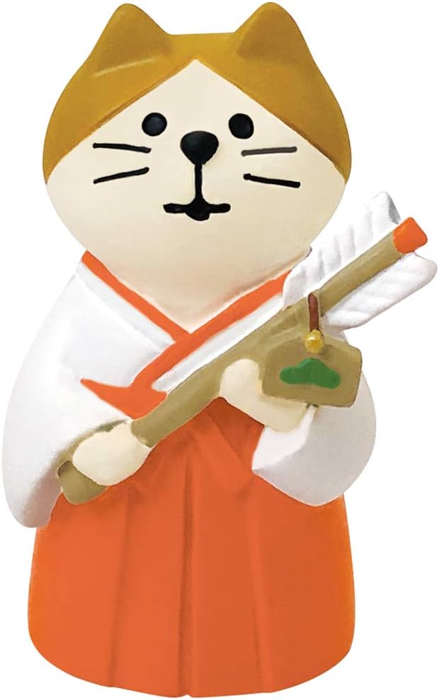 Amazon.com: Decole Concombre ZCB-43942 Shrine Maiden Cat, 1.2 x 0.9 x 2 ...