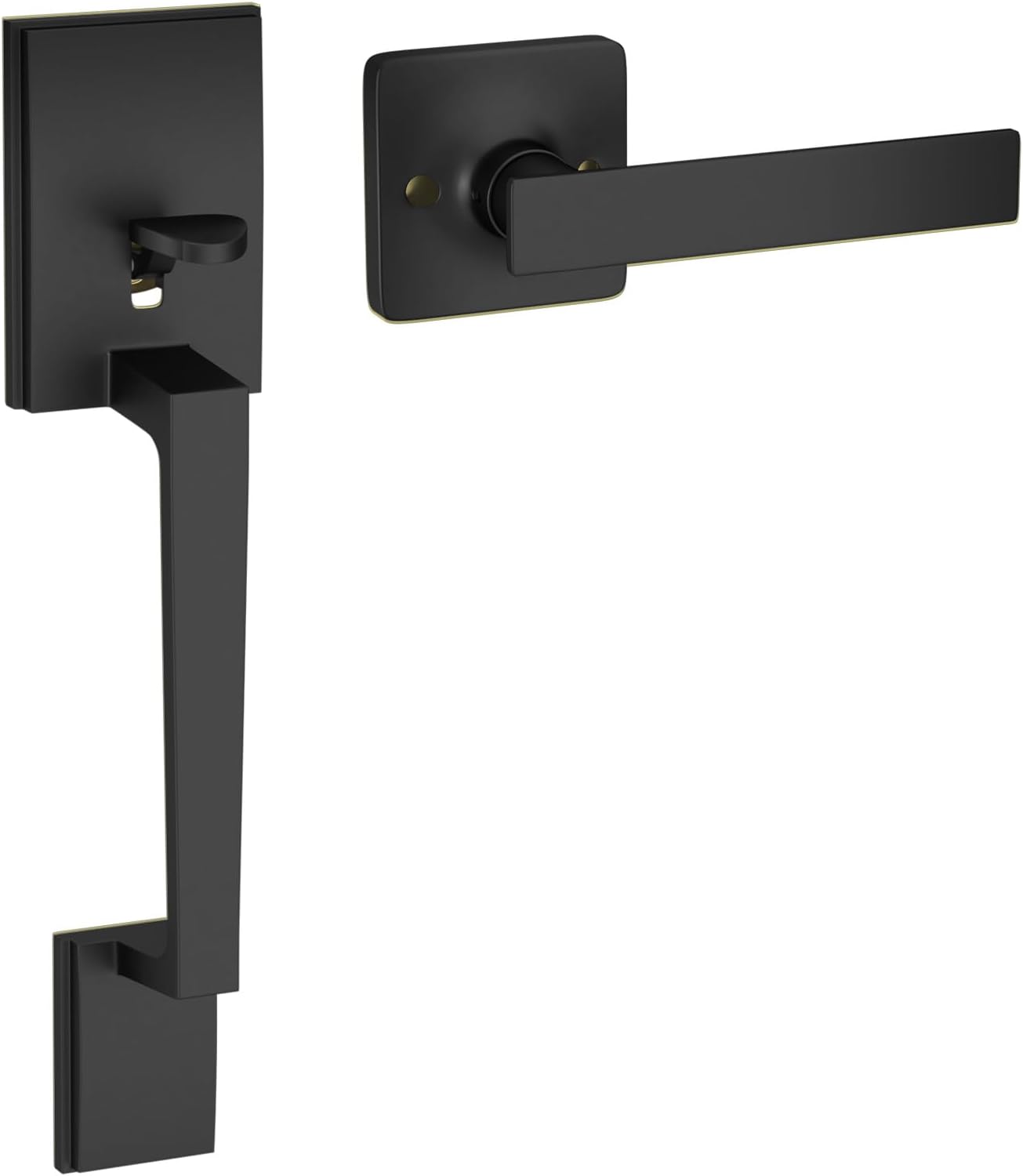 Haidms Black Front Door Handle, Matte Black Exterior Door Handle, Matte ...