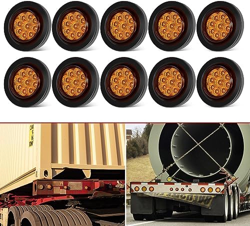 Amazon.com: FSBCGT 10PCS 2" Inch Round Amber Trailer LED Side Marker ...