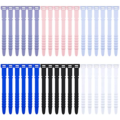36Pcs Silicone Zip Ties for Wire Management Rubber Cable Ties Elastic ...