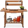 Amazon.com: Best Choice Products Mobile Garden Potting Bench, Outdoor ...