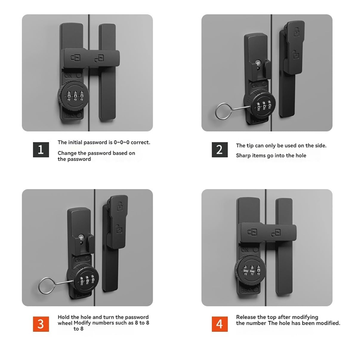 Snapklik.com : Password Sliding Door Lock, 90 Degree Flip Combination ...