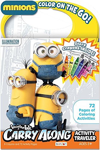 Bendon Minions Imagine Ink 72 Pages Traveler Activity Book Including 6 ...