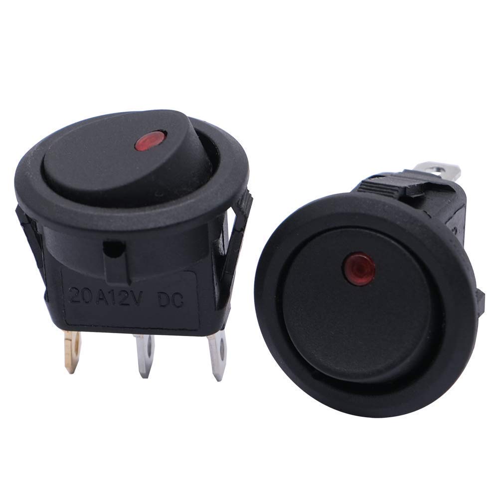 Buy mxuteuk 12pcs 12V Lighted Round Rocker Switch SPST On-Off Switch ...
