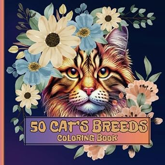 Amazon.com: 50 Cat Breeds Coloring Book: Coloring pages with cats of ...