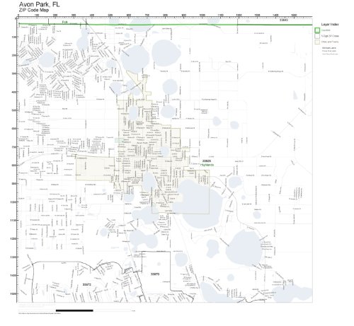 Amazon.com : ZIP Code Wall Map of Avon Park, FL ZIP Code Map Not ...
