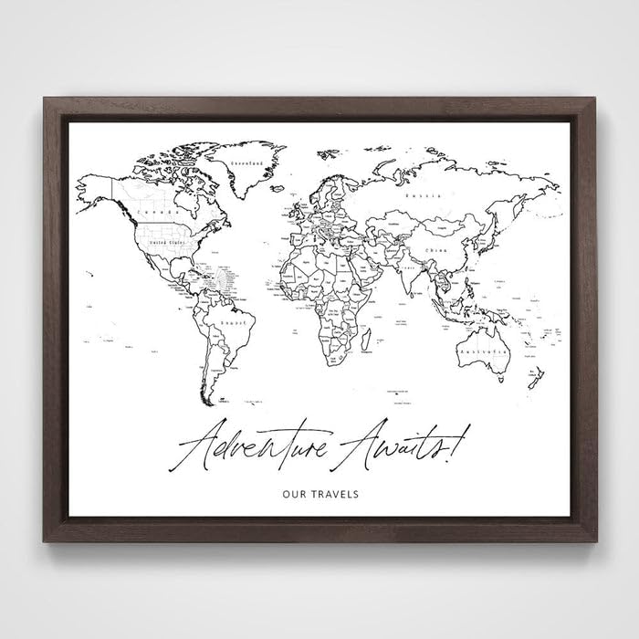 Amazon.com: Conquest Maps Mini World Push Pin Travel Map Cork Board ...