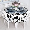 Amazon.com: Remagr 3 Pcs Cow Tablecloth Round Print Table Cloths ...