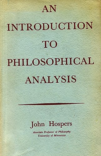 An Introduction to Philosophical Analaysis: John Hospers: Amazon.com: Books