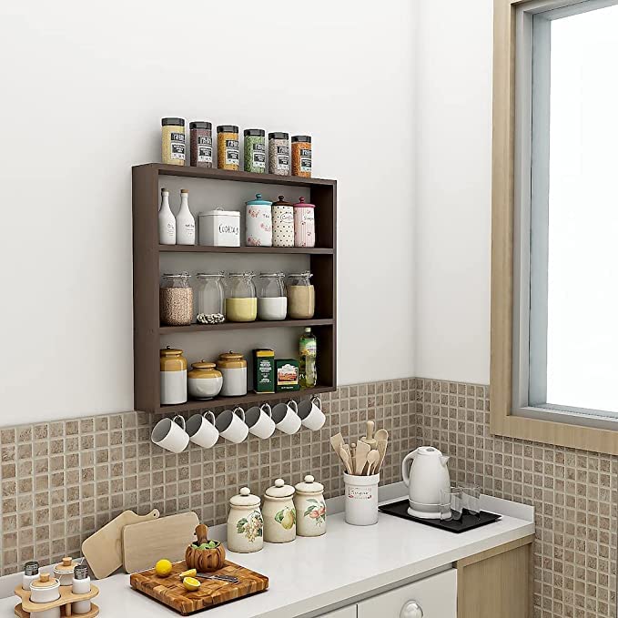 APGGROUP Kitchen Rack Wooden Wall Mounted,Kitchen Rack Wooden Wall ...