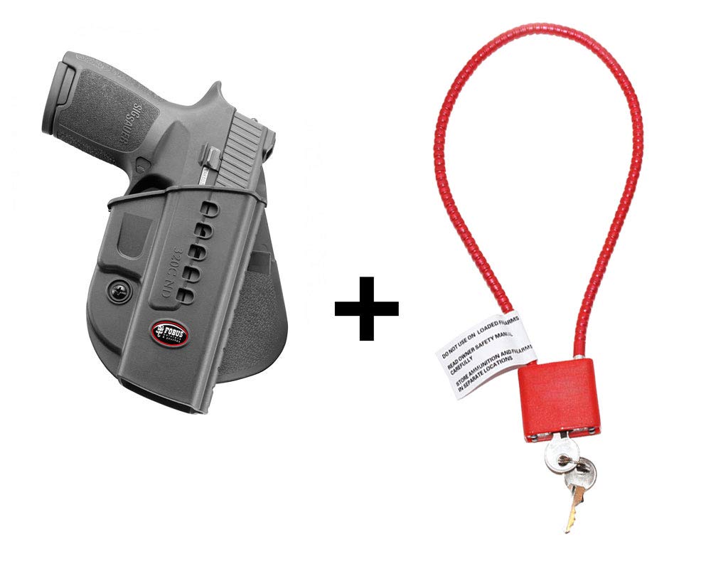 Buy Fobus Sig P320 Holster & Cable Lock, Retention Adjustment Paddle ...