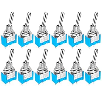 Gebildet 12pcs SPST Mini Toggle Switch Miniature, 2 Terminal 2 Position ...