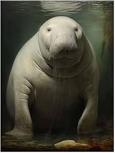 Amazon.com: CAPITUNEISKINEPA Dugong Poster Gift Art Posters Small ...