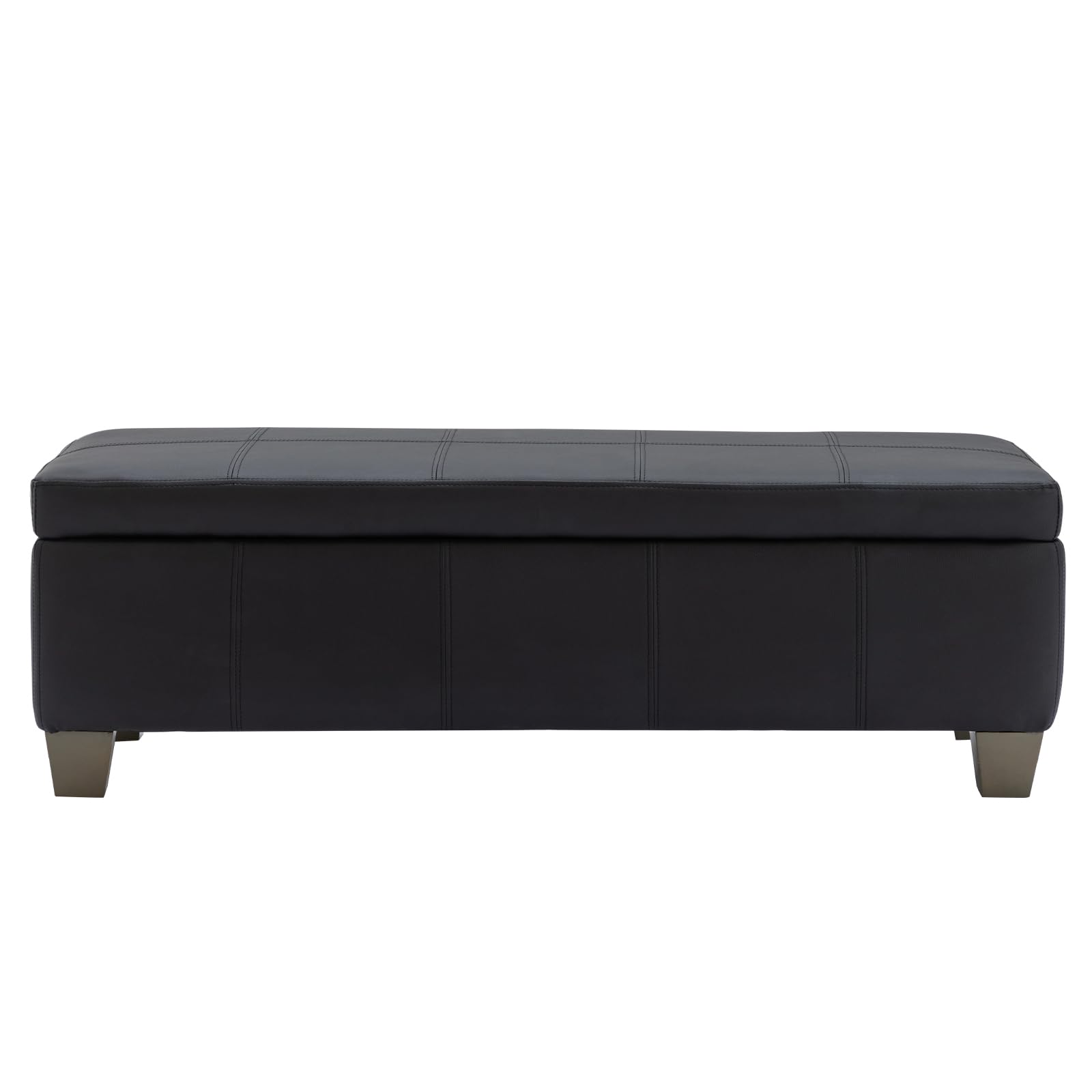 Amazon.com: UDAX 51 Inch Black Faux Leather Ottoman with Storage ...
