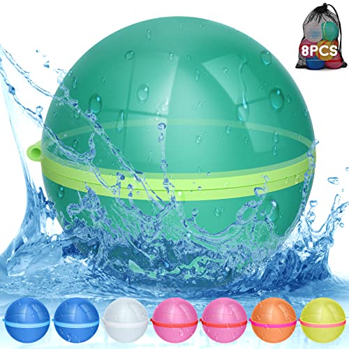 Globos de Agua Reutilizables，8 Piezas Llenado Rapido y Autosellantes ...