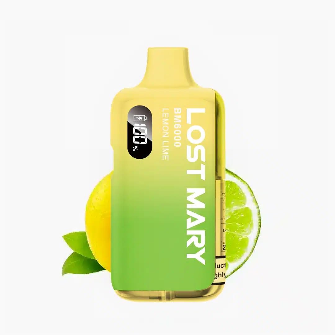 LOST MARY BM6000, (Lemon Lime) Inhale Activated And Rechargeable, Refillable Vape, 6K Clear ...