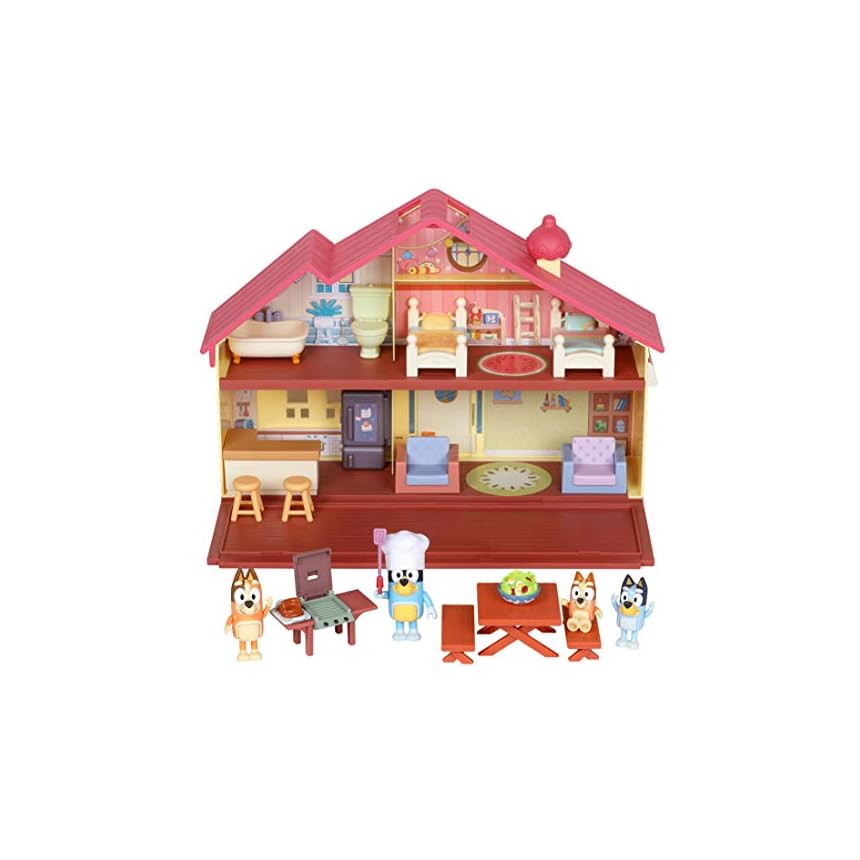 Bluey Mega Bundle Home and Barbecue Toy Set, Bluey’s Family Figure 4 ...