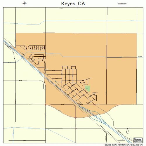 Large Street & Road Map of Keyes, California CA - Printed poster size ...