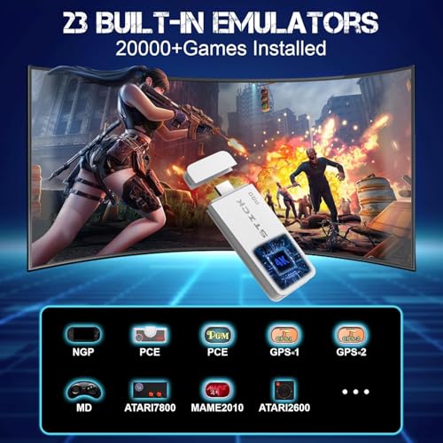 HDMI 4K Wireless TV Game Console Stick 4K，Retro Game Stick with Built ...