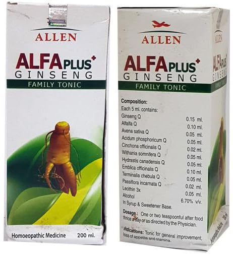 Buy Allen Alfa Plus Ginseng Family Tonic - 200 ml |Pack Of 1| Online at ...