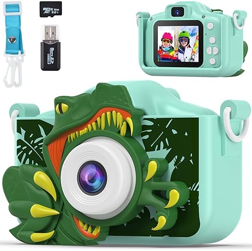 Amazon.com: Dinosaur Camera for Kids with Cartoon Silicone Cover ...