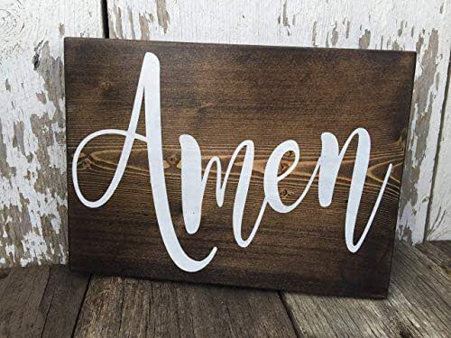 Amazon.com: Rustic Amen Wood Sign Farmhouse Home Décor Gallery Wall Art ...