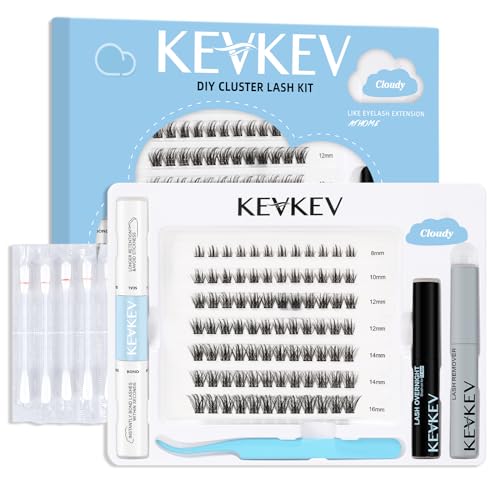KevKev DIY Lash Extension Kit Lash Clusters Kit 84 Pcs Cluster Lashes ...