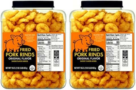 Amazon.com: Smoked Pork Rinds – 2-Pack Premium Fried Chicharrones Snack ...