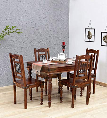 Jeen Wood Solid Sheesham Wood Dining Room Sets 4 Seater Dining Table ...