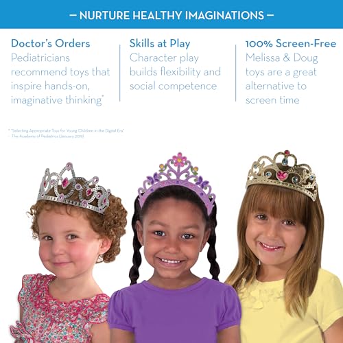 Melissa & Doug Dress-Up Tiaras for Costume Role Play (4 pcs),Pink ...