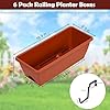 6 Pack Railing Planter Boxes Outdoor Window Boxes Planter with Drainage ...