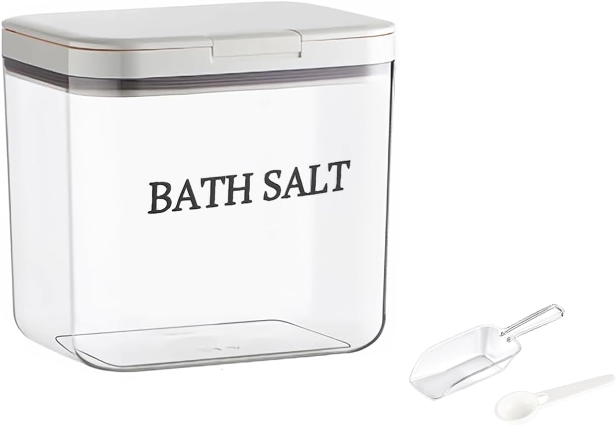 Amazon.com: Yomjarl 2L Salt Container,Bath Salt Container With Scoop ...