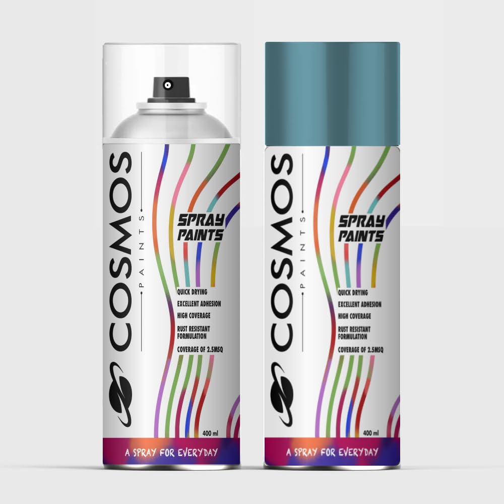 Cosmos Paints Clear Lacquer & Blue Spray Paint - Combo Offer (Pack of 2 ...