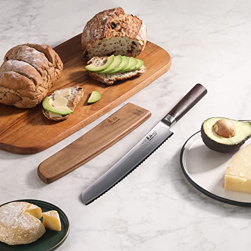 Cangshan HAKU Series 9-Inch Bread Knife with Sheath, Forged X-7 ...
