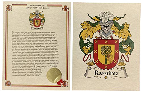 Amazon.com: Ramirez - Coat of Arms and Last Name History - 8.5x11 Print ...