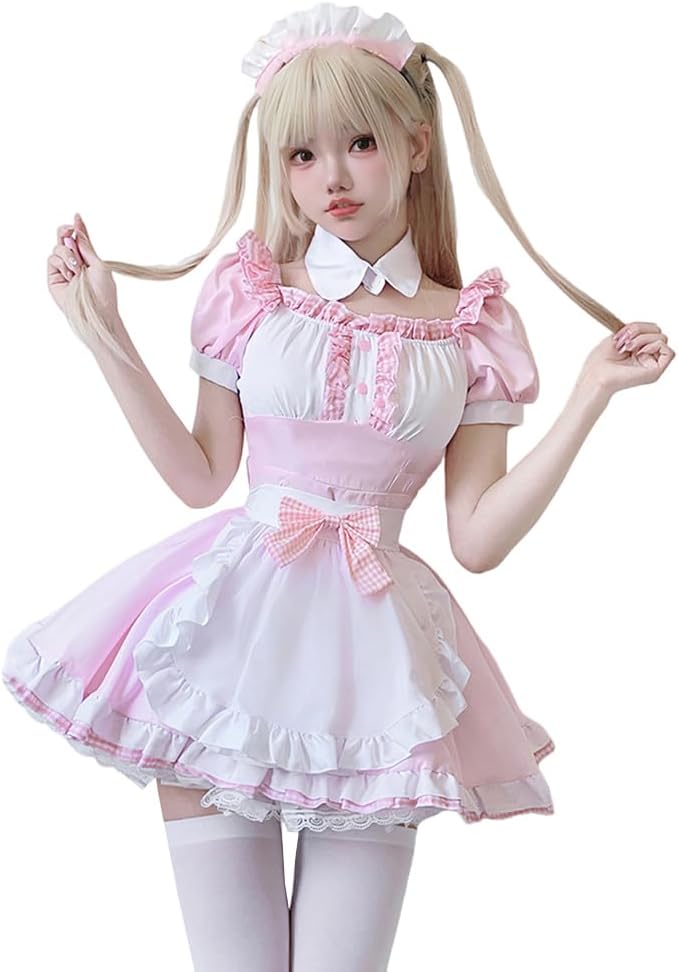 Amazon.com: TTYAO REII Pink Maid Outfit Women's Anime French Maid ...