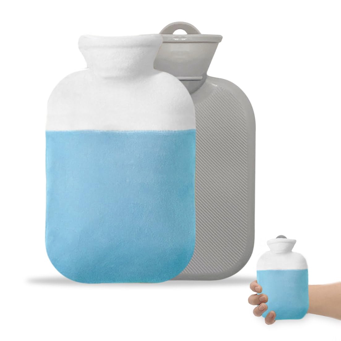 Miniature Hot Water Bottle, with Soft Plush Cover 500ml Small Hot Water ...