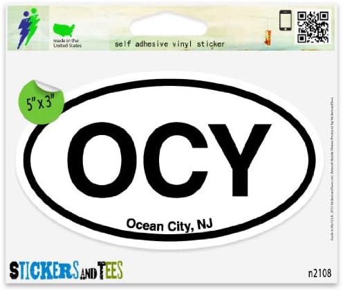 Amazon.com - OCY Ocean City NJ New Jersey Oval Car Sticker Indoor ...