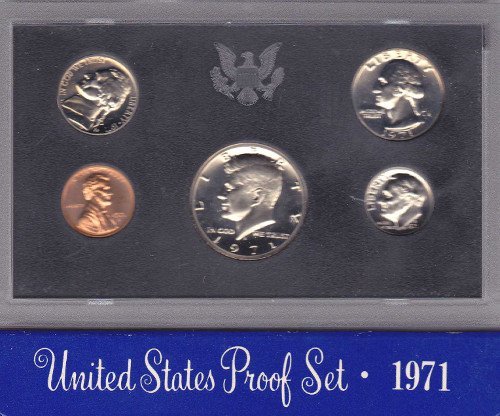 Amazon.com: 1971 S 5 Piece proof set in original packaging from US Mint ...