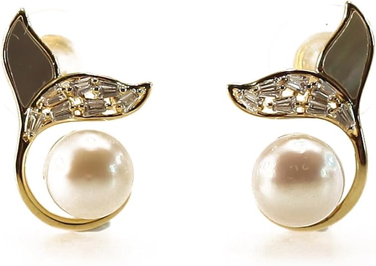 Amazon.com: DIVASHE classic fashion fishtail pearl Earrings for women ...