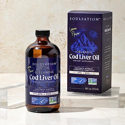 Snapklik.com : SOULSATION Icelandic Cod Liver Oil Liquid, Lemon