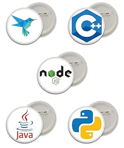Buy D2C Round pin Button Badges for Programmer, Coder, Developer, IT ...