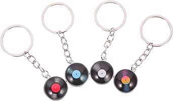 Amazon.com: SOIMISS 4pcs Record Key Chain Kids Record Keyrings Music ...