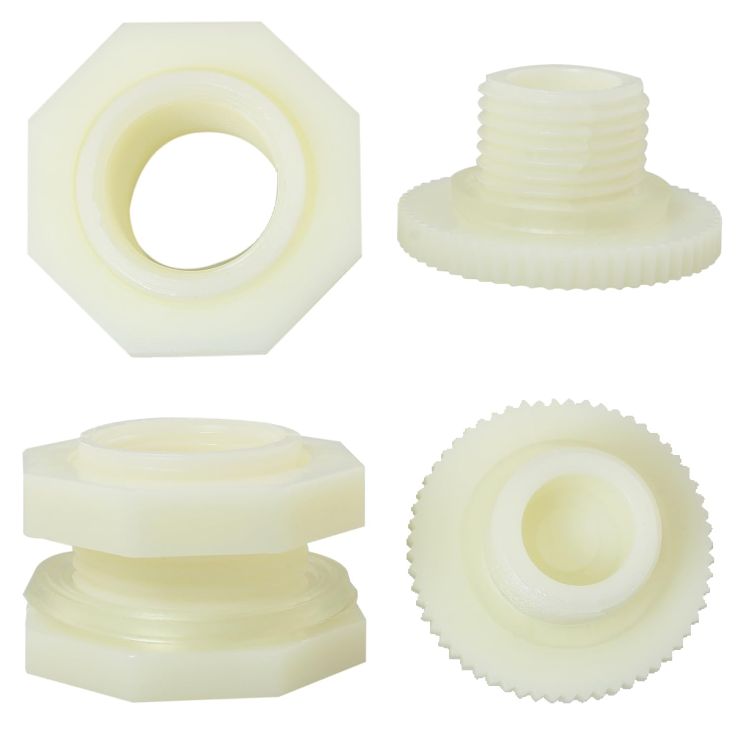 Amazon.com: JJHXSM 2 Sets 1/2" Female ABS Bulkhead Fittings Plastic ...