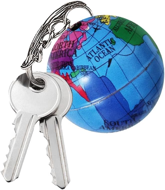 GLOBE DADDY Set of 12 Piece Globe Keychain| Rotating Keychain for Bikes ...