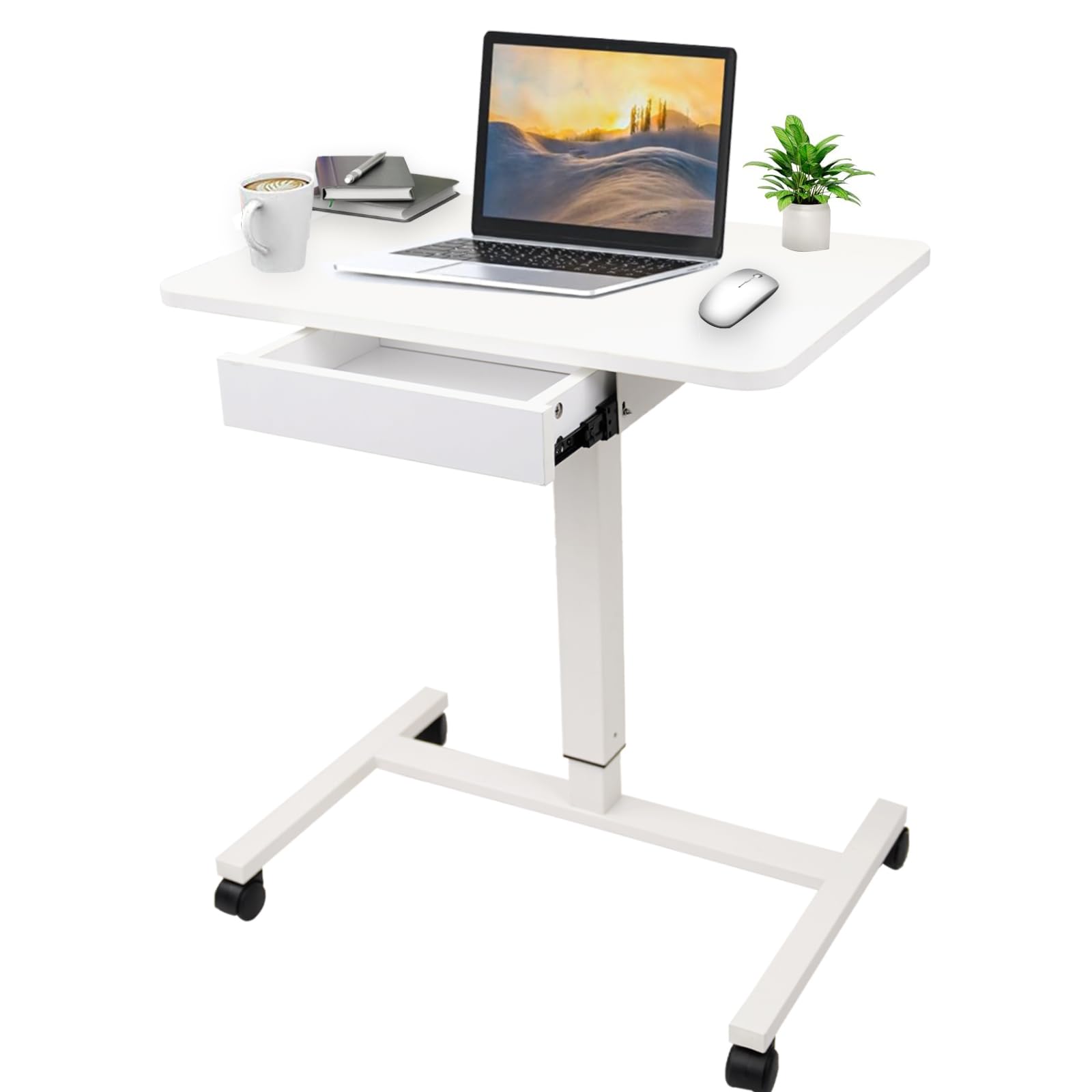 Amazon.com: CLATINA Mobile Laptop Standing Desk with Drawers, Small ...