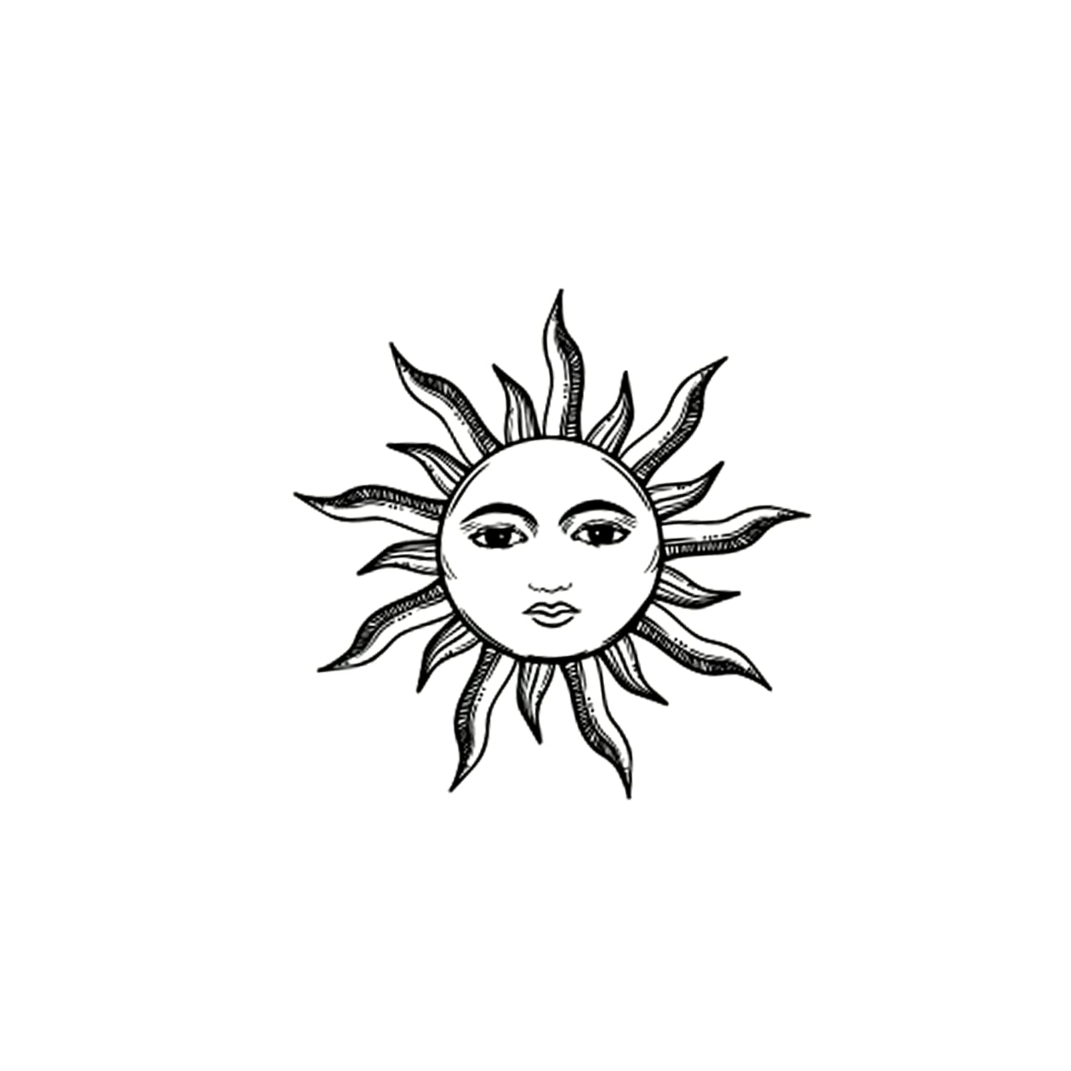 Sun Face Tattoo Designs